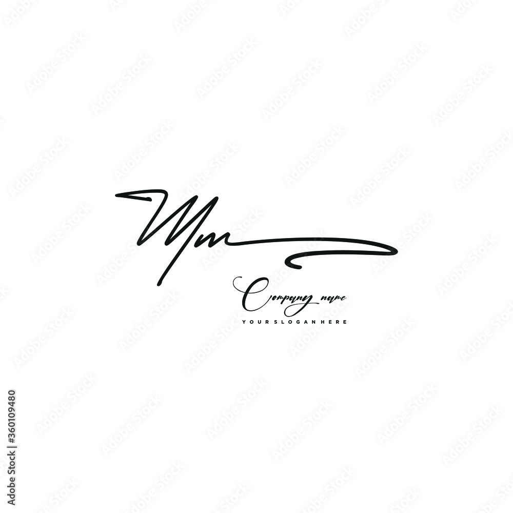 MM initials signature logo. Handwriting logo vector templates. Hand ...