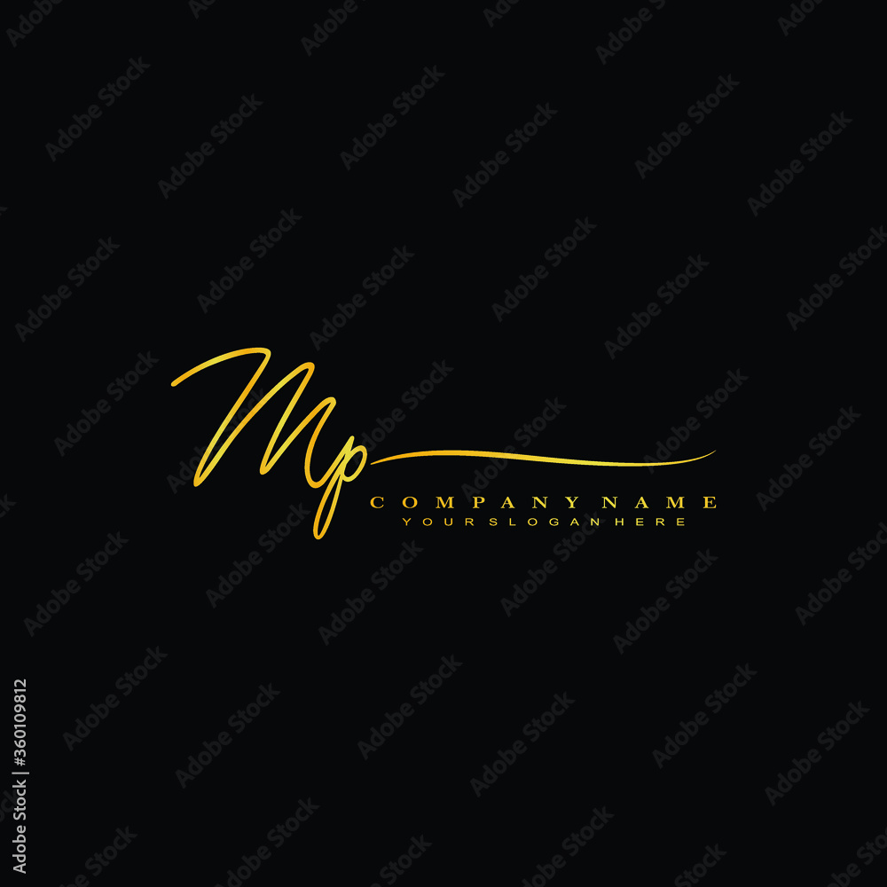 MP initials signature logo. Handwriting logo vector templates. Hand ...