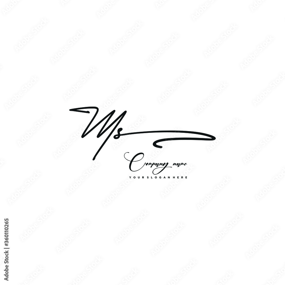 MS initials signature logo. Handwriting logo vector templates. Hand ...