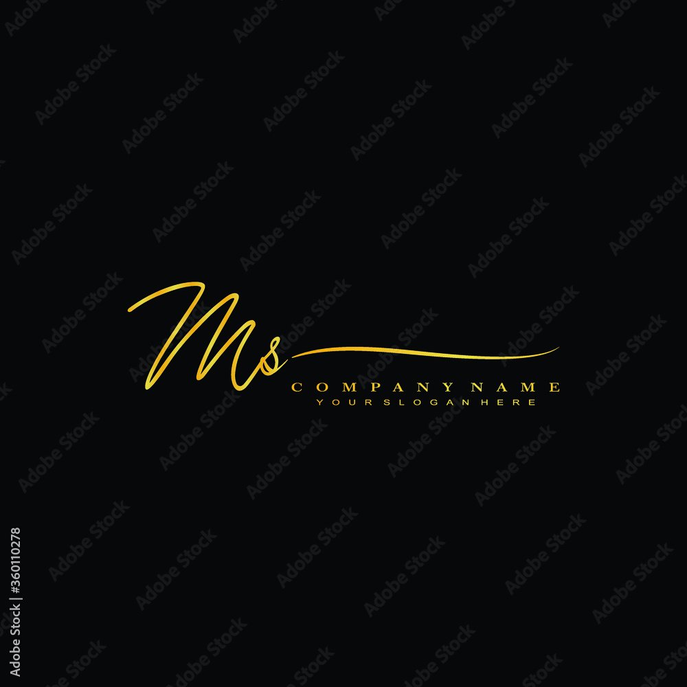 MS initials signature logo. Handwriting logo vector templates. Hand ...