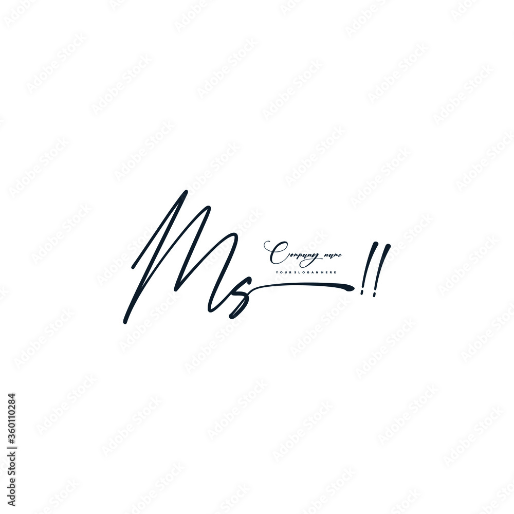 MS initials signature logo. Handwriting logo vector templates. Hand ...