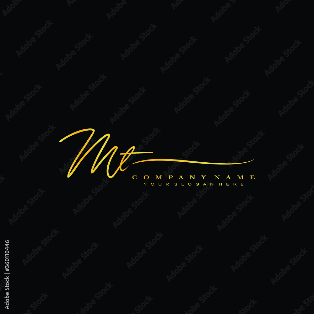 MT initials signature logo. Handwriting logo vector templates. Hand ...