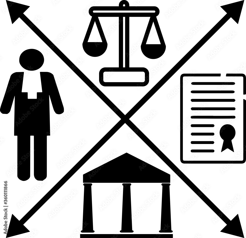 Law Icons Stock Vector | Adobe Stock