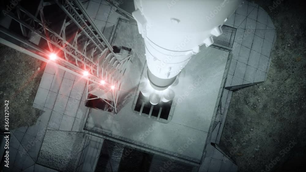Rocket before the start animation. Space launch system. Realistic 4k ...