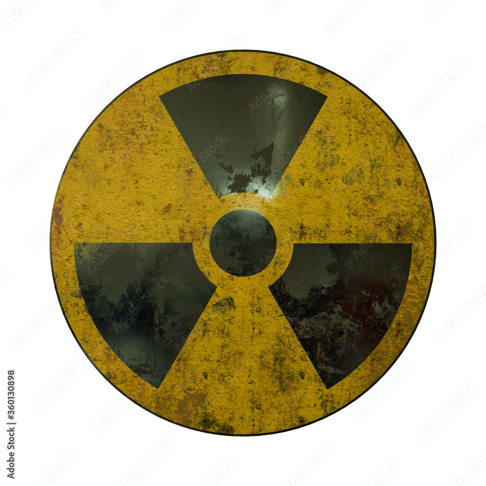 Rusty Radiation Warning Symbol, Isolated on White Background ...