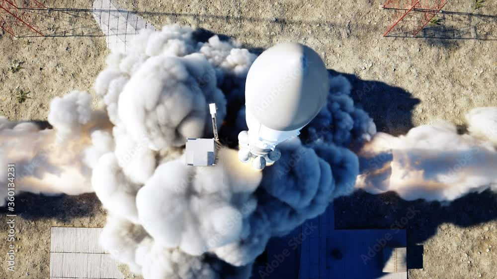 Rocket launch animation. Daylight. Space launch system. Realistic 4k ...