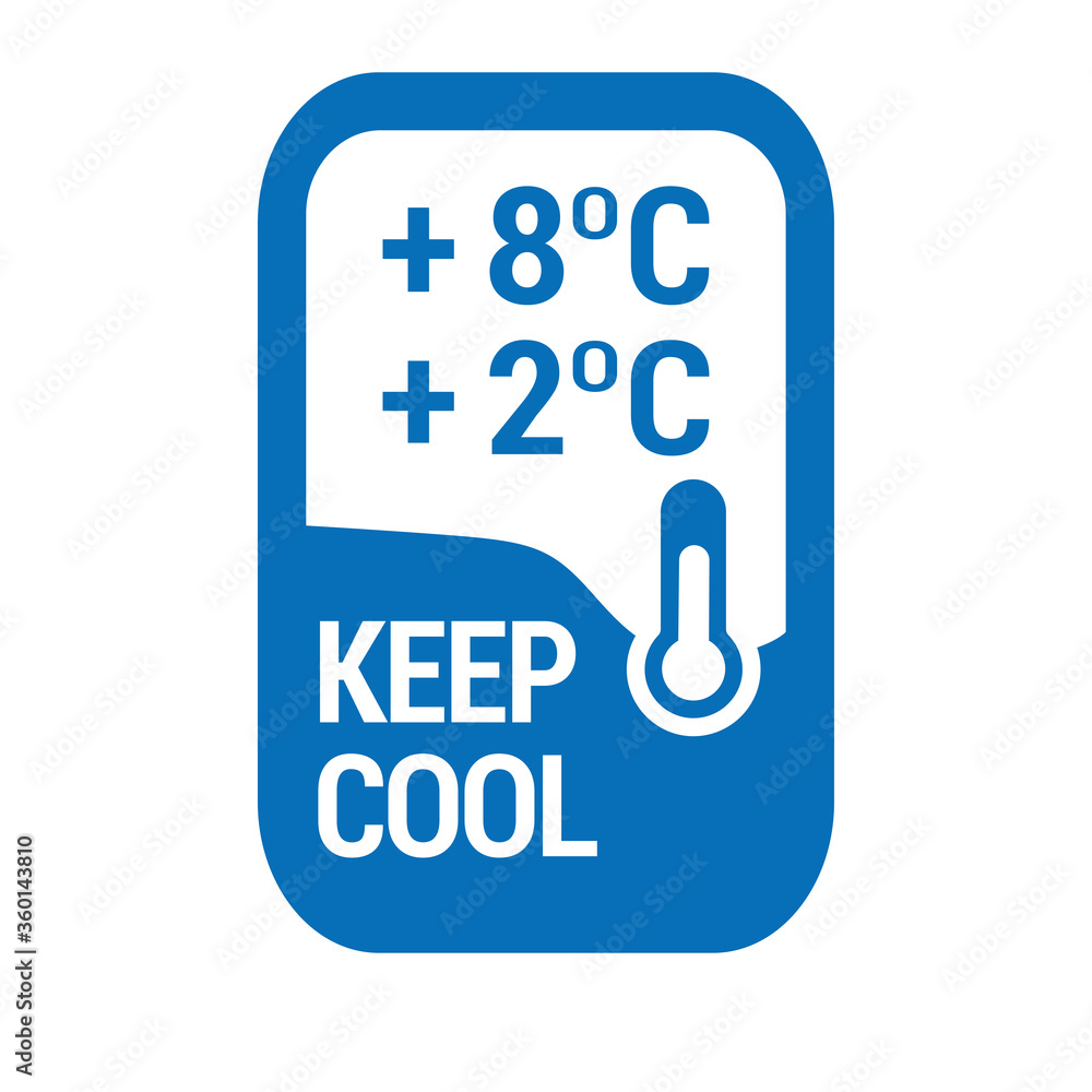 Keep cool. Do not freeze. Food package label, storage instruction ...