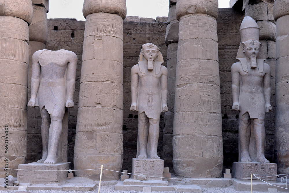 LUXOR TEMPLE IN EGYPT. STATUES AND ANCIENT EGYPTIAN ART. Stock Photo ...