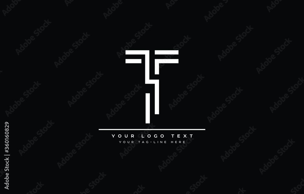 T TT logo design concept with background. Initial based creative ...