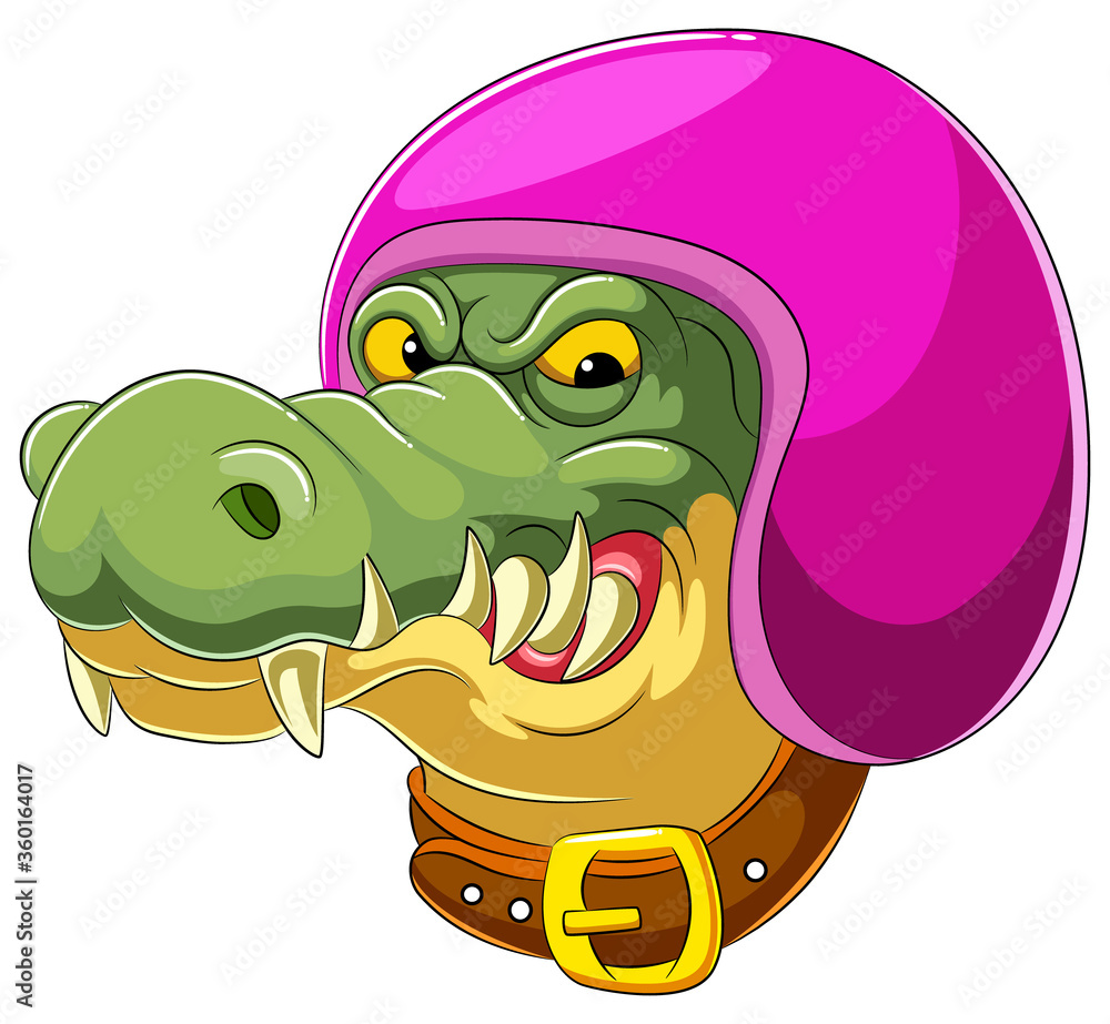 Crocodile wearing helmet of Racer Stock Vector | Adobe Stock