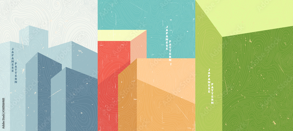 Vector illustration. Abstract minimalist polygonal shapes. Building ...