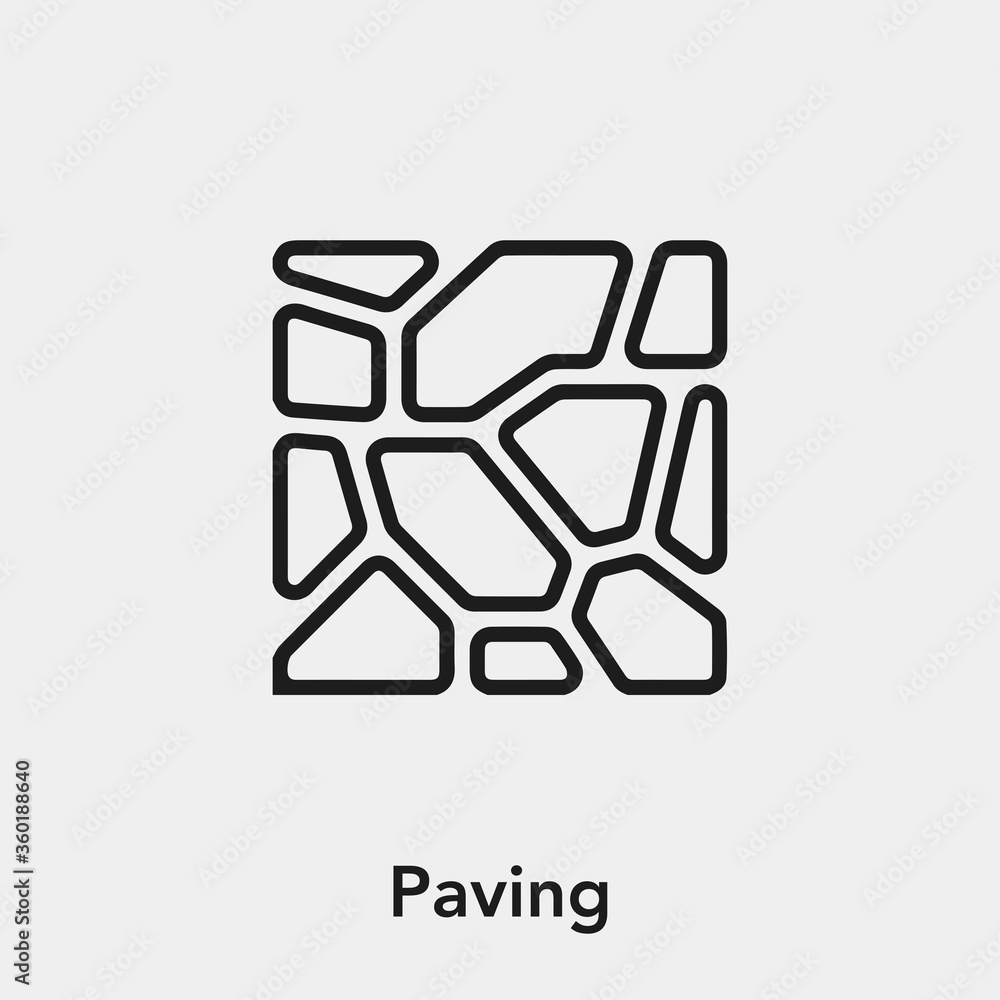 paving icon vector. Linear style sign for mobile concept and web design ...