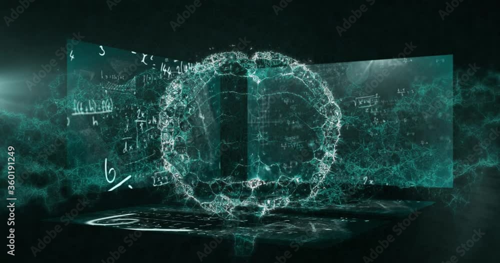 Animation of scientist equation over 3D brain during coronavirus ...
