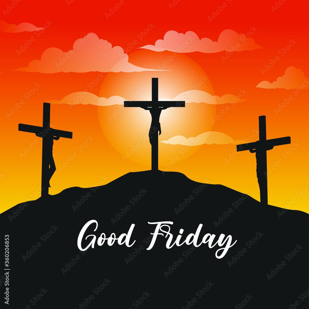 Good Friday Vector Art , good friday, it is finished text banner with ...