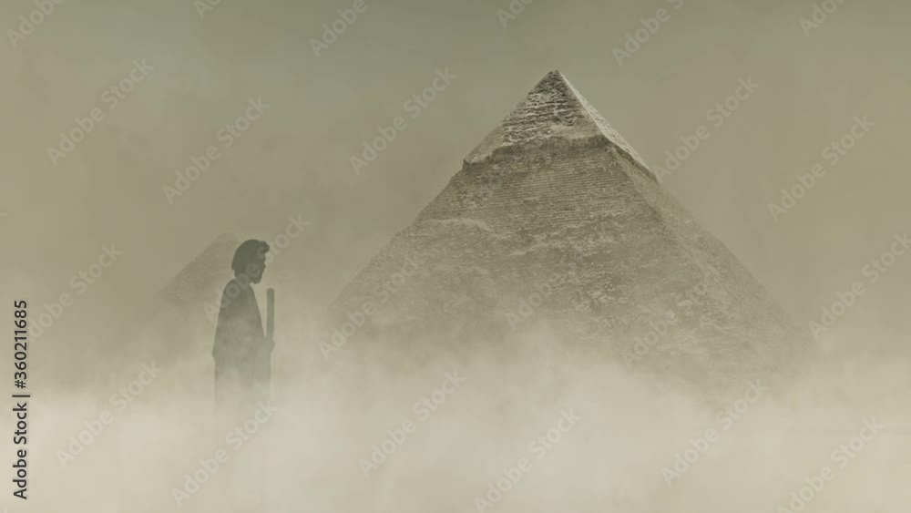 Moses and the Great Pyramid of Giza Under a Sandstorm Stock 비디오 | Adobe ...