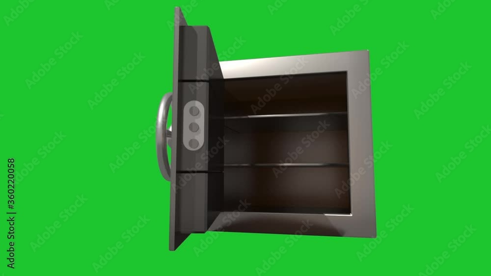 Closing an armored safe with a reliable lock. Animation of a safe ...
