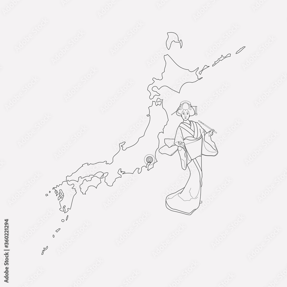 Japan icon line element. Vector illustration of japan icon line ...