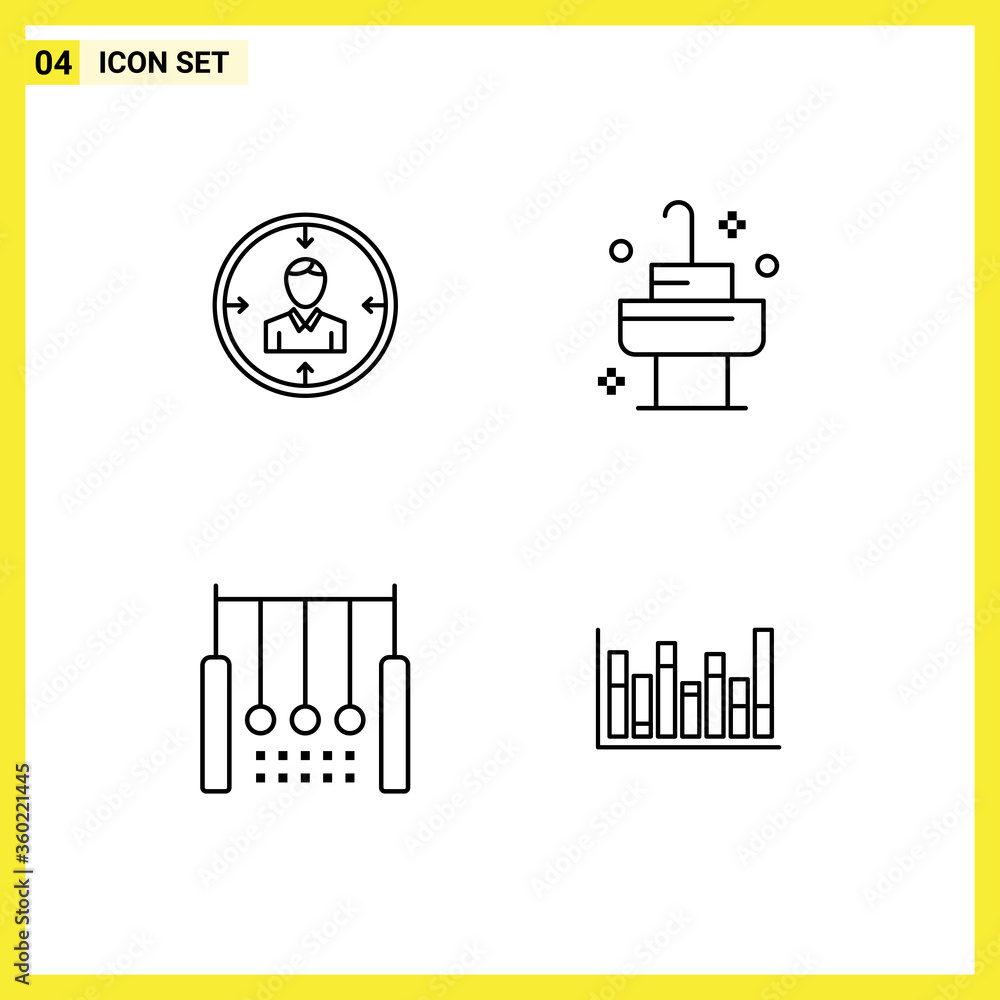 4 Universal Line Signs Symbols of target, room, hunting, resume ...