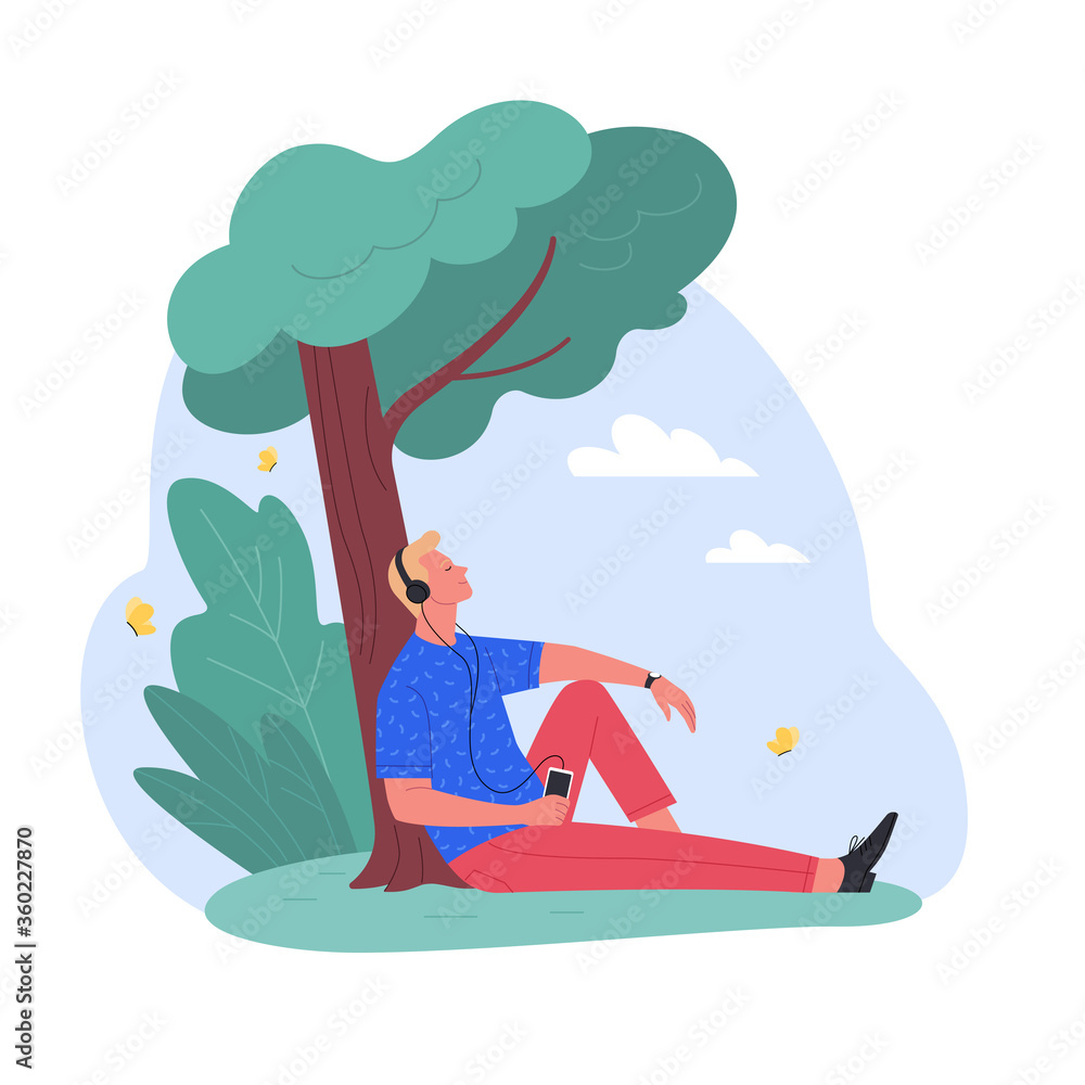 Cartoon Person Sitting Alone