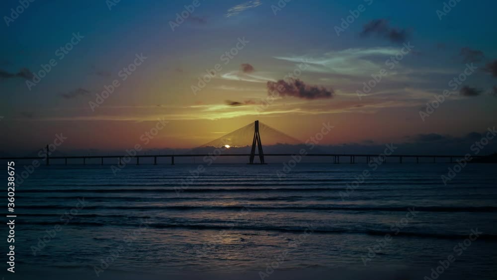 4K Time lapse footage of Sunset at Bandra Worli sea link also known as ...