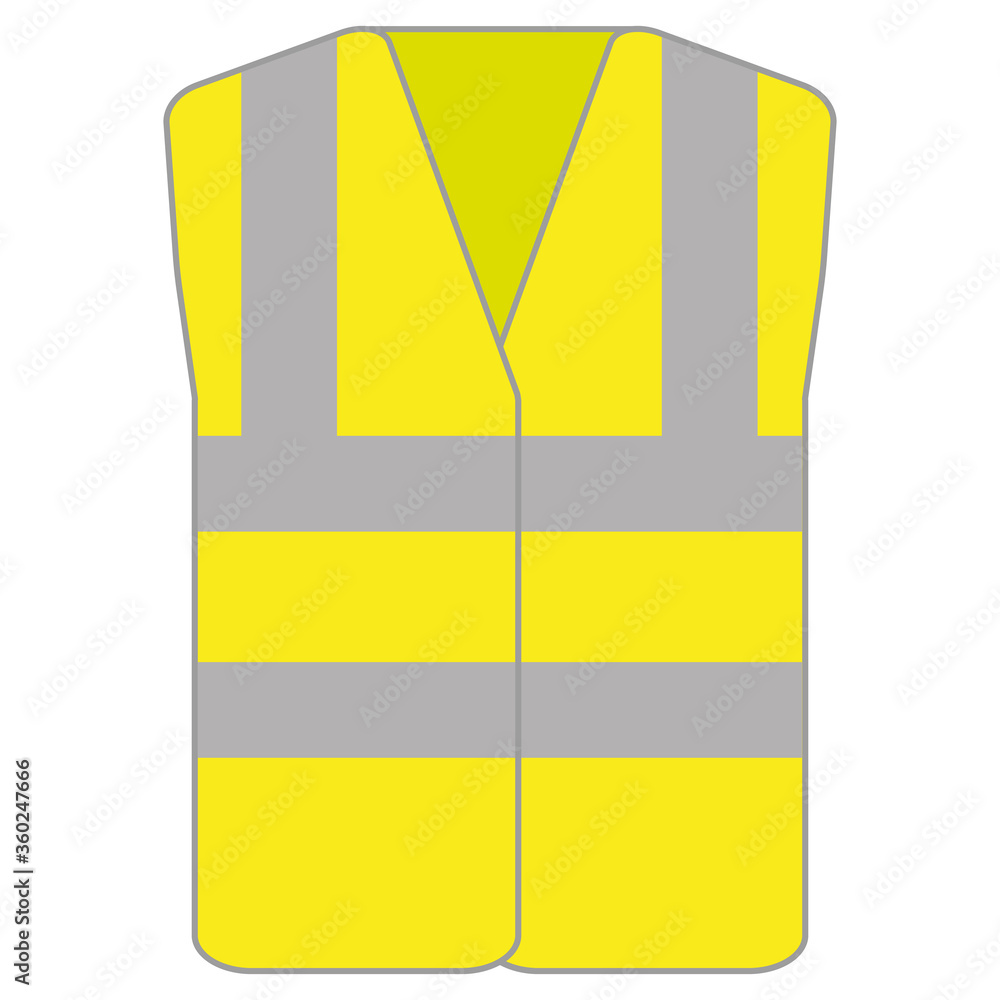 Hi Vis vest jacket neon yellow icon Stock Vector | Adobe Stock