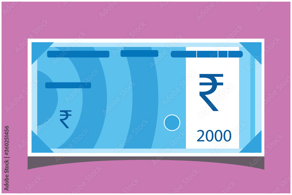 2000 Indian Rupee Banknotes paper money vector icon logo illustration ...