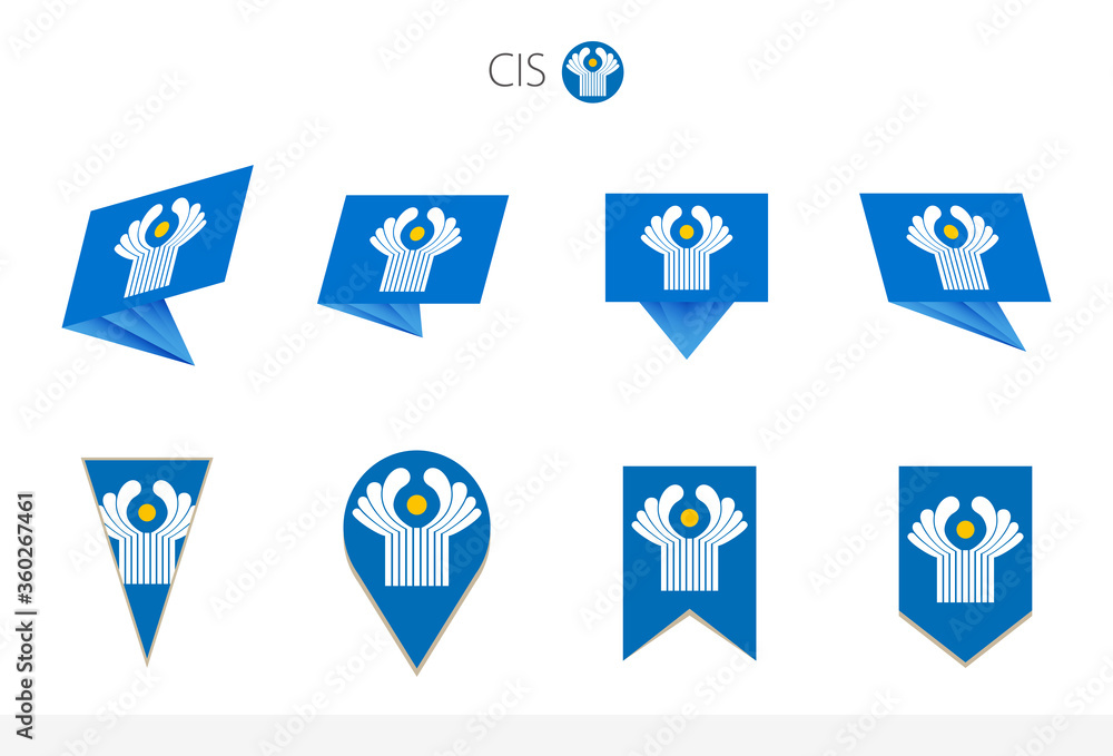 CIS national flag collection, eight versions of CIS vector flags. Stock ...