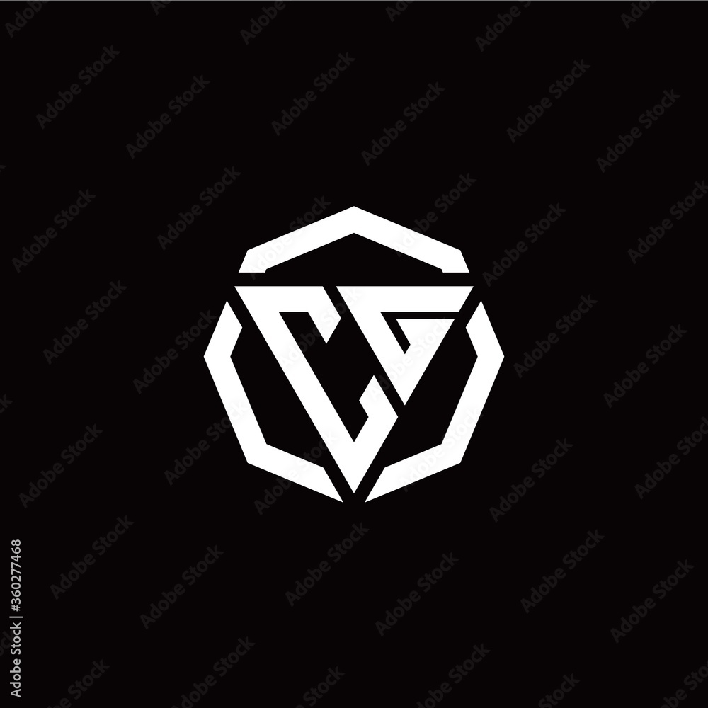 C G Initial triangle logo with polygons inside Stock Vector | Adobe Stock