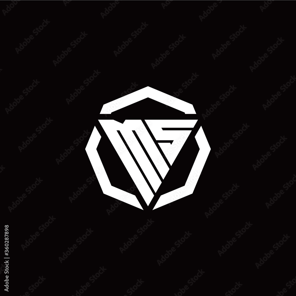 Vetor de M S Initial triangle logo with polygons inside do Stock ...