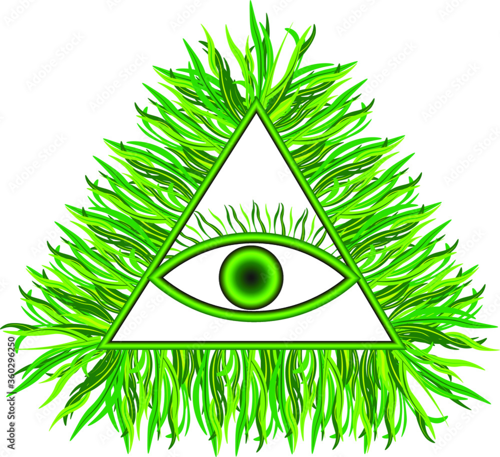 all-seeing eye vector illustration of triangles with grass Stock Vector ... all-seeing eye vector illustration of triangles with grass Stock Vector ...