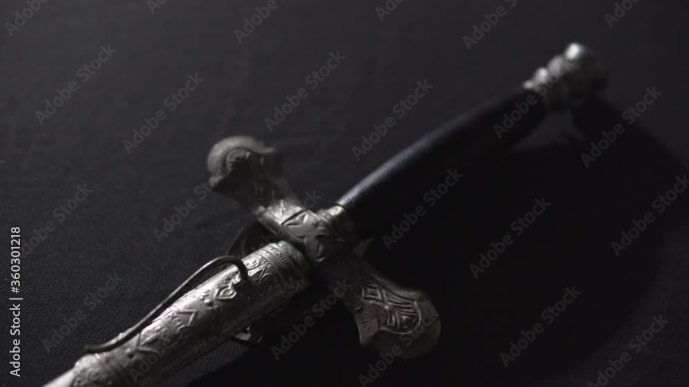 Vidéo Stock Close Up Shot, Handle And Details Of A Silver European ...