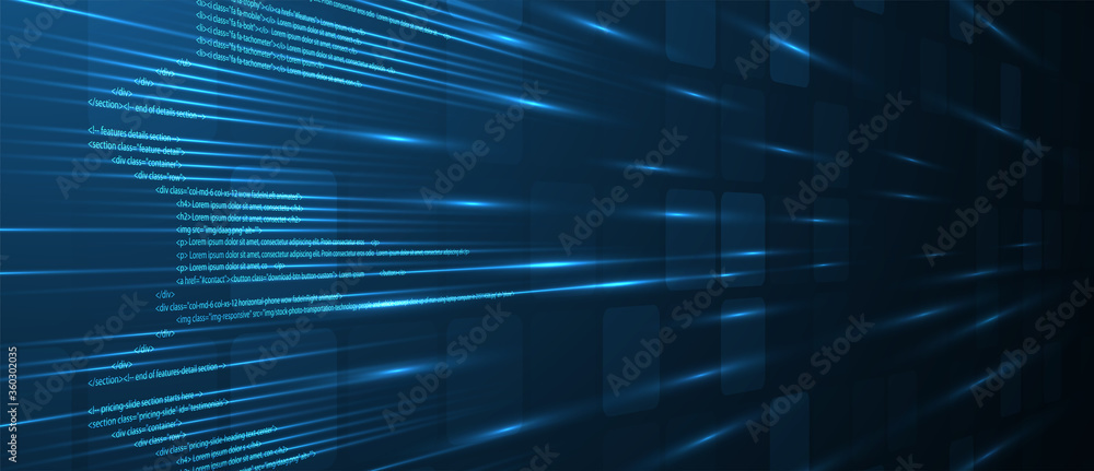 Software development abstract technology code and script background ...