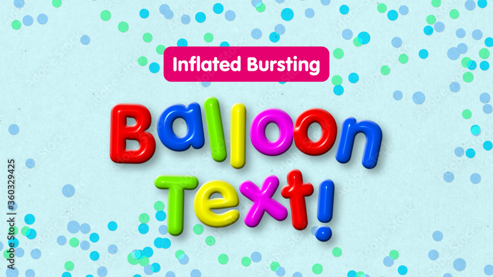 Inflated Bursting Balloon Text Title Stock Template | Adobe Stock