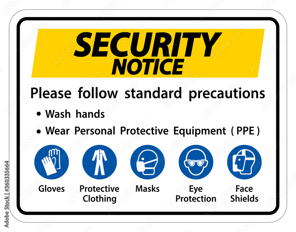 Security Notice Please follow standard precautions ,Wash hands,Wear ...