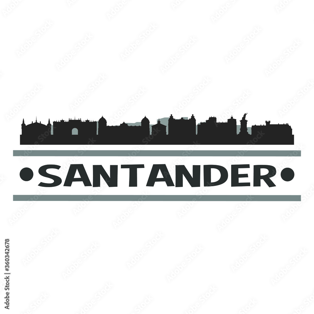 Santander Spain City Travel. City Skyline. Silhouette City. Design ...