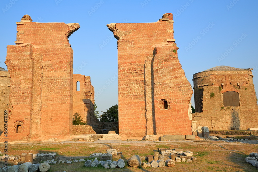 Pergamon, Turkey. The structure called the Red Courtyard or the ...