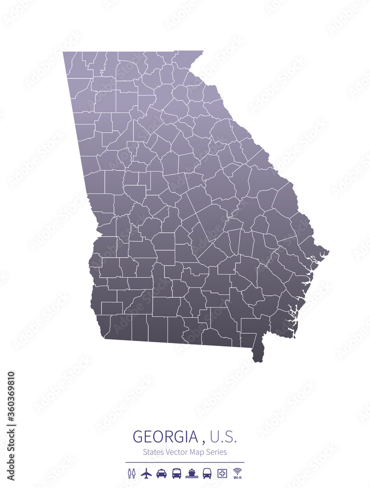 georgia map. us states vector map series. Stock Vector | Adobe Stock