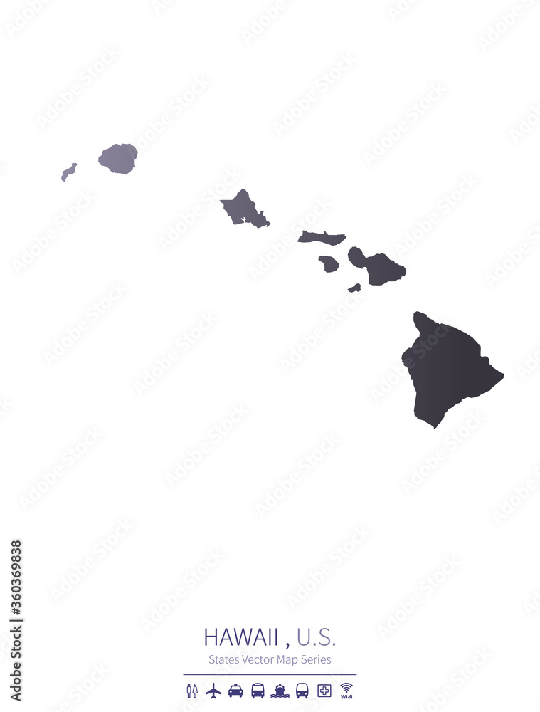 hawaii map. us states vector map series. Stock Vector | Adobe Stock