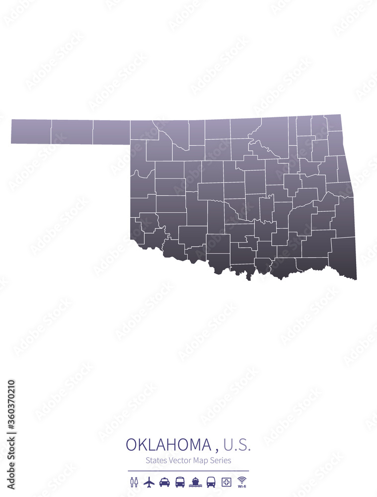 oklahoma map. us states vector map series. Stock Vector | Adobe Stock