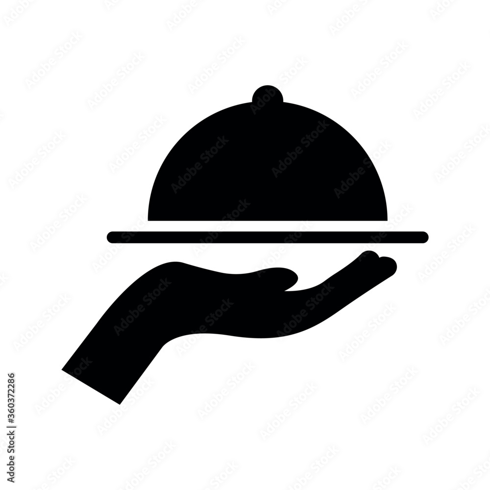 service icon, resturant service icon with hand Stock Vector | Adobe Stock