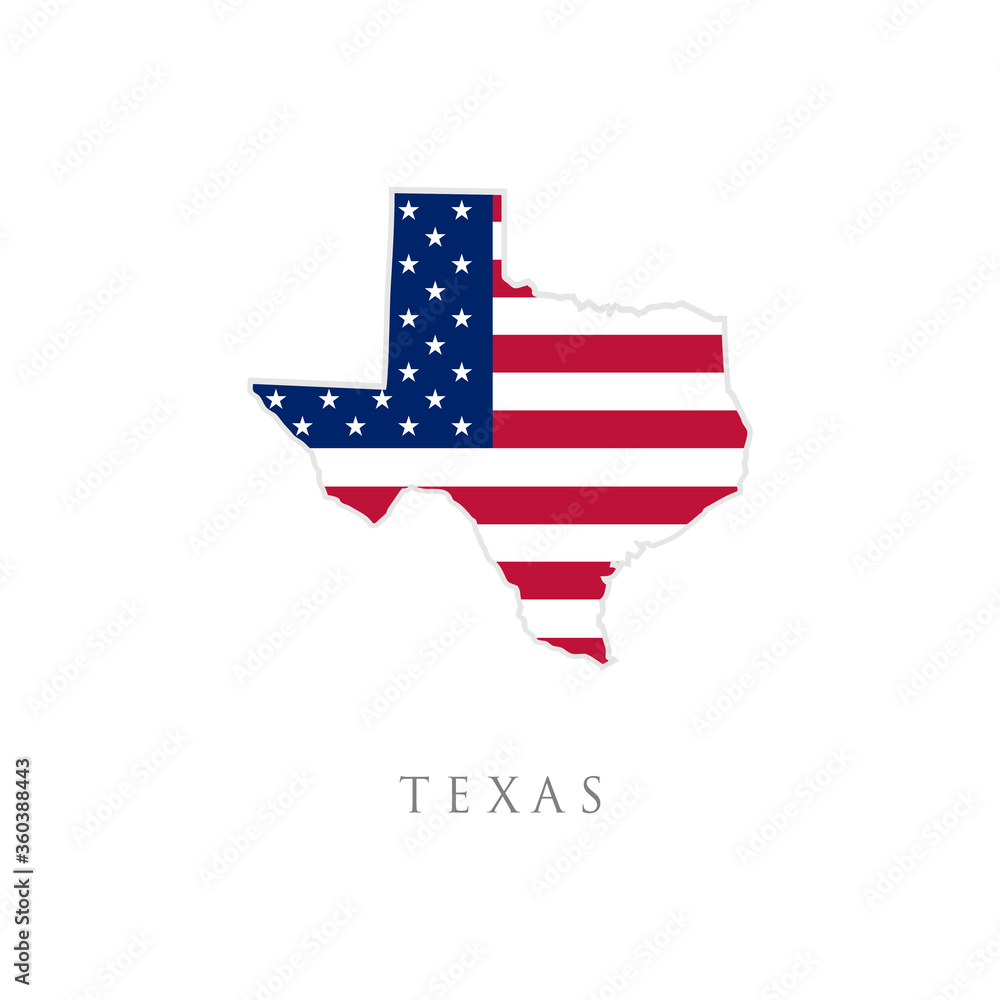 Shape of Texas state map with American flag. vector illustration. can ...