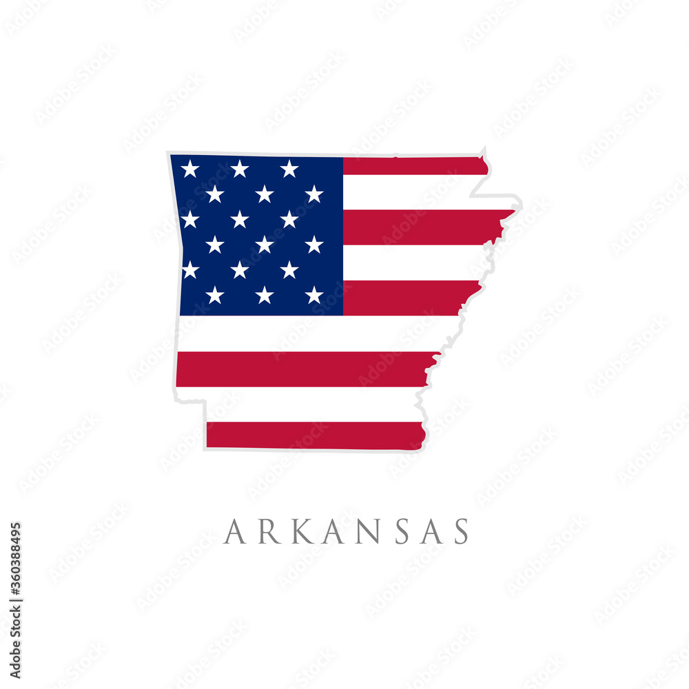 Shape of Arkansas state map with American flag. vector illustration ...
