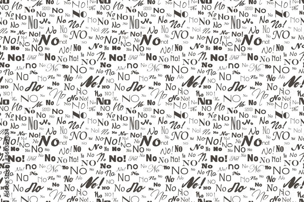 say No. Negative reply. Refuse and disagree word pattern. Vector answer ...