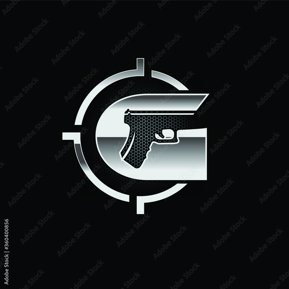 A vector Illustration of Initial letter for gun and tactical company ...