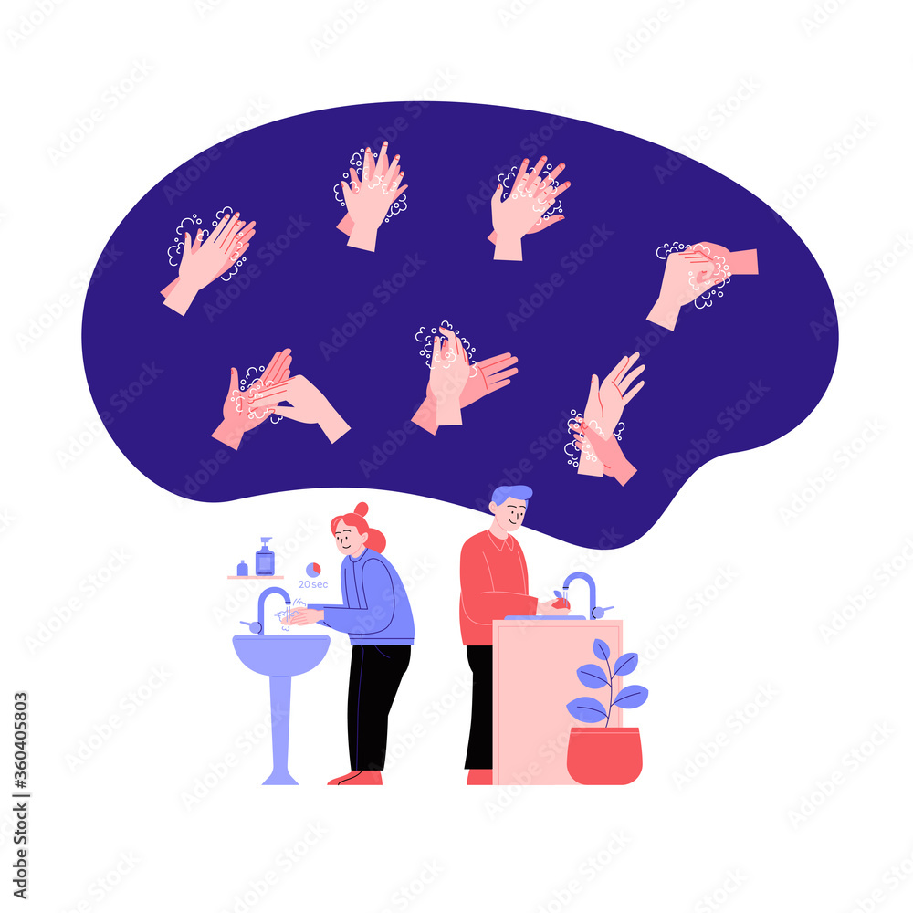 Illustrated step by step instruction how to wash your hands properly ...