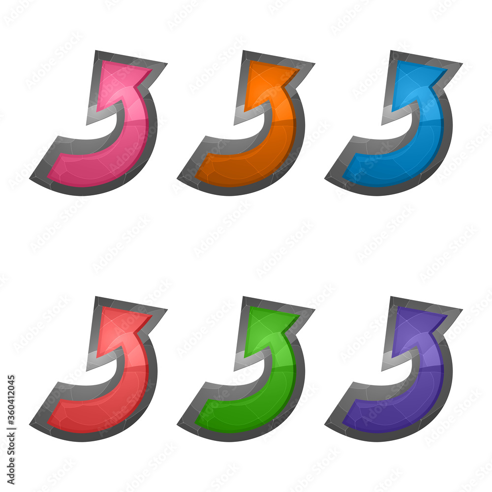 Gaming elements isolated on white background. Design for computer game ...