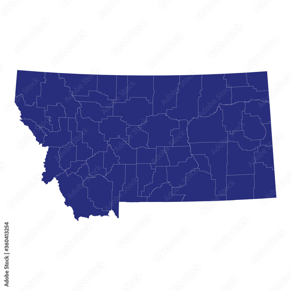 High Quality map of Montana is a state of United States of America with ...