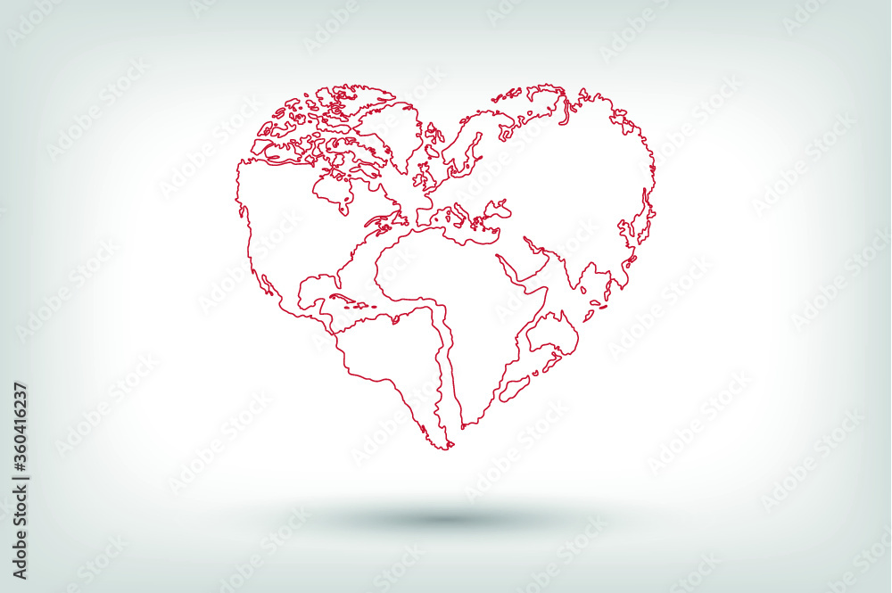 Heart World Map