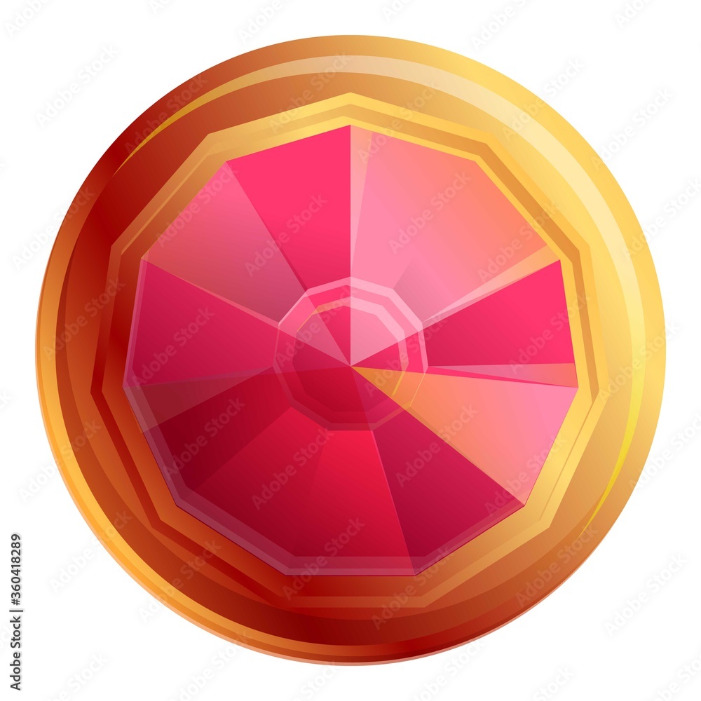 Gold ruby icon. Cartoon of gold ruby vector icon for web design ...