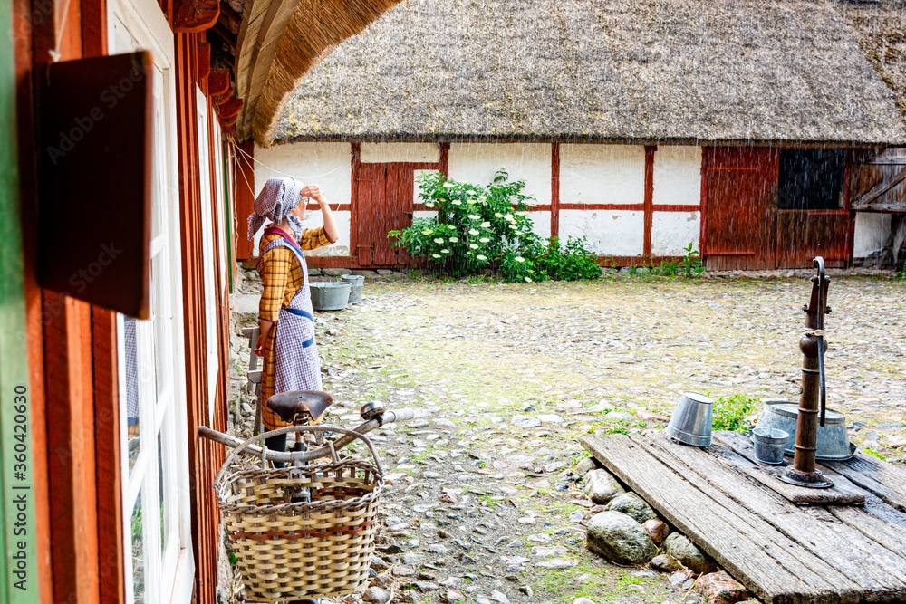 STOCKHOLM, SWEDEN - Jun 18, 2019: Traditional Swedish farm Stock Photo ...